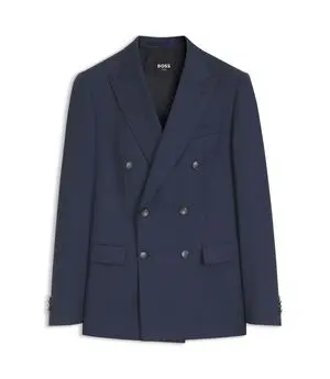 BOSS One Slim-fit Suit Jacket In Virgin Wool - Light Blue