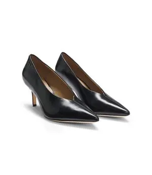 BOSS Heeled Leather Pumps With Pointed Toe
