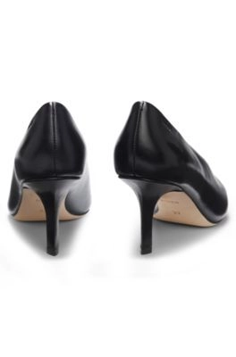 BOSS Heeled Leather Pumps With Pointed Toe