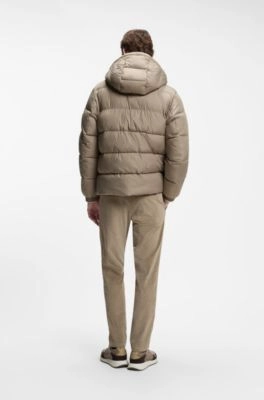 BOSS Water-repellent Puffer Jacket With Adjustable Hood