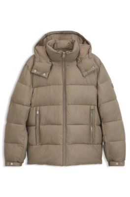 BOSS Water-repellent Puffer Jacket With Adjustable Hood