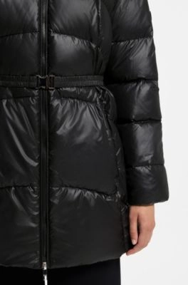 BOSS Knee-length Hooded Jacket With Removable Belt