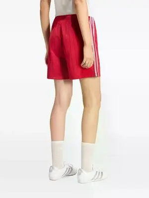 Adidas Firebird Side-stripe Logo-embroidered Shorts - Red