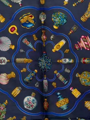 Hermès 20th Century Qu Importe Le Flacon Silk Scarf 90 Scarves - Blue
