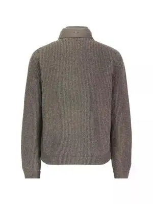 Herno Quilted-panel Ribbed-knit Jacket