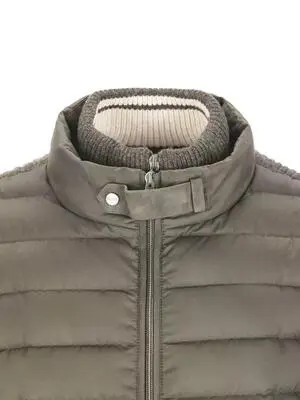 Herno Quilted-panel Ribbed-knit Jacket