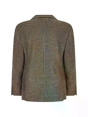 GABRIELE PASINI Houndstooth-pattern Single-breasted Blazer - Brown