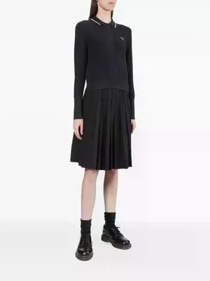 Fred Perry Textured-knit Long-sleeve Polo Top