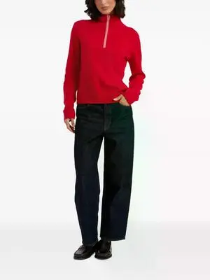 Chinti & Parker Quarter-zip Ribbed-trim Sweater