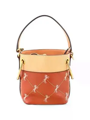 Chloé Roy Embroidered Leather Mini Bucket Bag - Neutrals