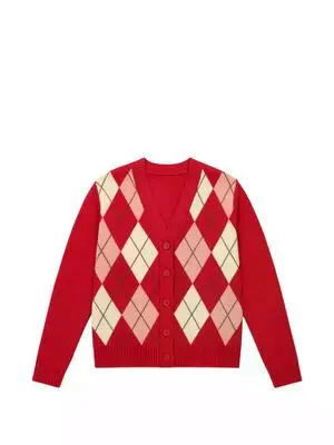 Chinti & Parker Argyle-pattern Cardigan - Red