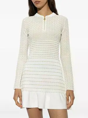 Casablanca Striped-pattern Ruffled Mini Dress