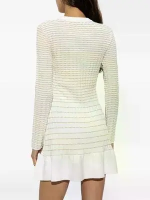 Casablanca Striped-pattern Ruffled Mini Dress