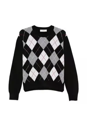 DUNST Argyle-intarsia Sweater - Black