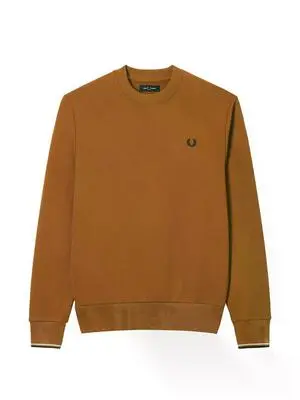 Fred Perry Laurel Wreath Embroidered Sweater - Brown