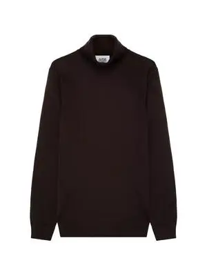 Alpha Studio Roll-neck Merino-wool Sweater - Brown