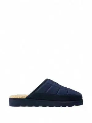 Polo Ralph Lauren Reade Quilted Suede-trim Slippers - Blue