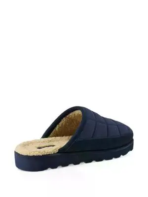 Polo Ralph Lauren Reade Quilted Suede-trim Slippers - Blue