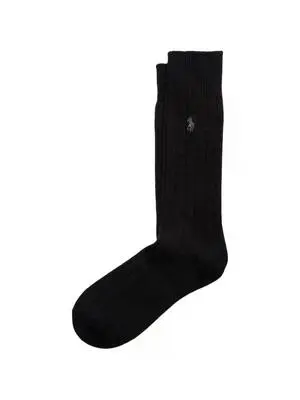 Polo Ralph Lauren Rib-knit Wool-blend Boot Socks - Black