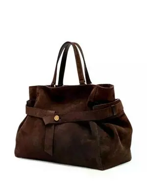 GIANNI CHIARINI Large Miranda Suede Belted Shoulder Bag