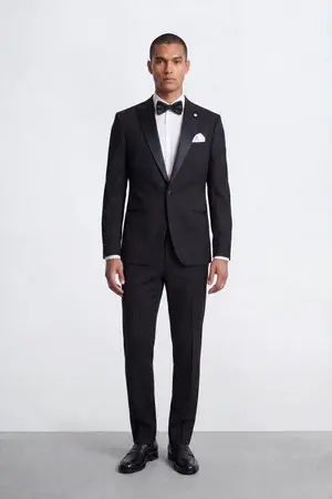 TWISTED TAILOR Kingdon Slim Fit Tuxedo Trousers