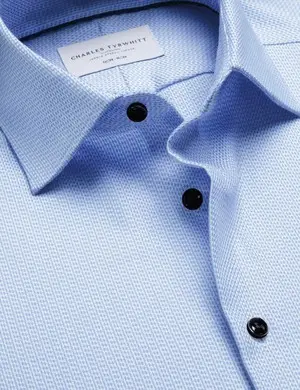 CHARLES TYRWHITT Non-iron Stretch Texture Slim Fit Shirt
