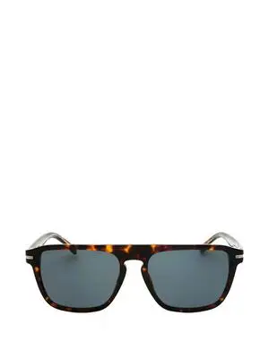 BOSS Tortoiseshell-effect Rectangle-frame Sunglasses - Brown