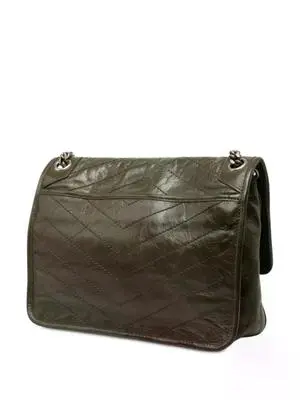 Saint Laurent 2023 Medium Crinkled Calfskin Niki Shoulder Bag - Brown