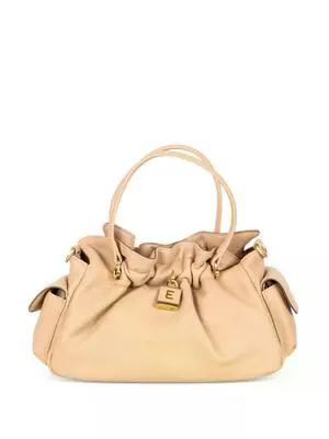Ermanno Scervino Padlock-detail Ruched Tote Bag - Neutrals
