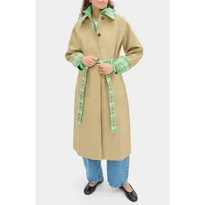 ALIGNE Barnaby Reversible Organic Cotton Trench Coat - Beige/green