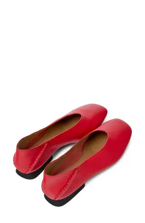 Camper Casi Myra Leather Flat - Bright Red