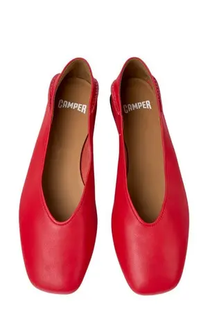 Camper Casi Myra Leather Flat - Bright Red
