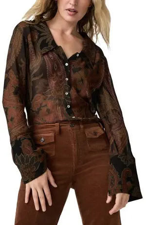 Paige Rosalinda Paisley Button-up Shirt - Black Multi