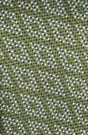David Donahue Geo Pattern Silk Tie - Hunter