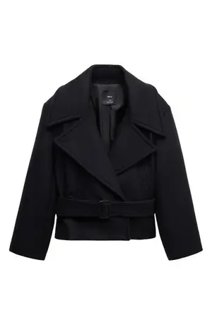 Mango Oversized Virgin Wool Blend Belted Coat