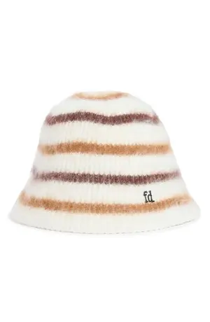 FAVORITE DAUGHTER Structured Knit Bucket Hat - Ivory