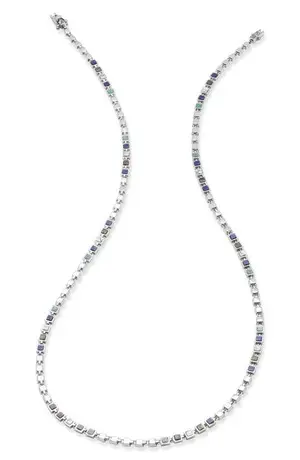 EDDIEBORGO Inlaid Cadence Link Necklace - Silver/multi