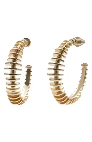 EDDIEBORGO Discus Hoop Earrings - Gold