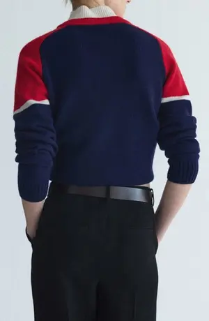 Mango Contrast Wool Blend Sweater