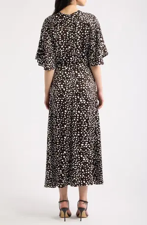 BOSS Donazati Dot Print Midi Dress
