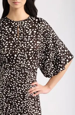 BOSS Donazati Dot Print Midi Dress
