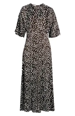 BOSS Donazati Dot Print Midi Dress