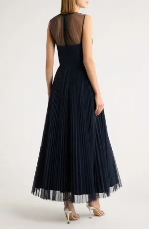 HUTCH Donya Pleated Gown - Navy