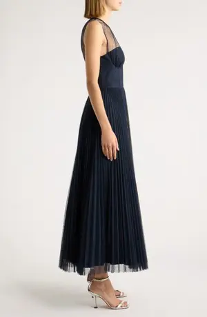 HUTCH Donya Pleated Gown - Navy