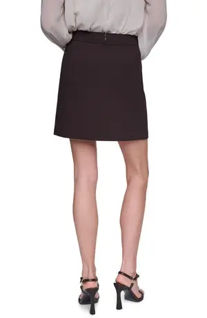 Karl Lagerfeld Paris Button Detail Skirt - Chocolate