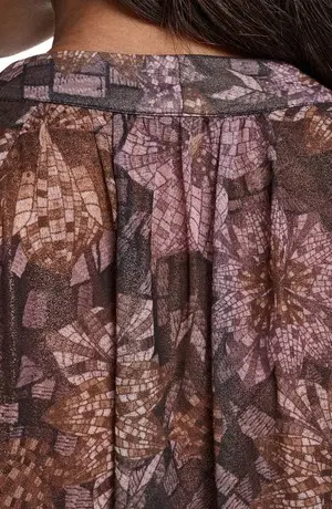 Karl Lagerfeld Paris Foil Chiffon Tie Neck Top