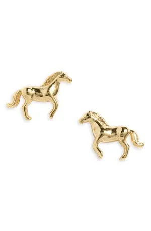 KIARA BY KI-ELE Dana Horse Stud Earrings - Gold