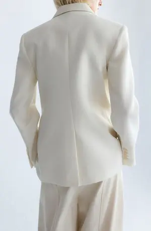 Mango Double Breasted Wool Blend Blazer