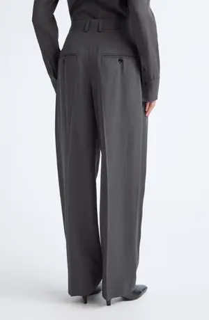 TOTEME High Waist Straight Leg Trousers