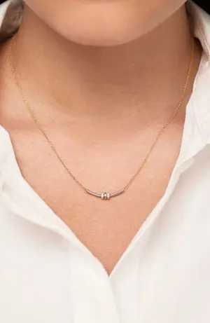 ANA LUISA Solid Yellow Golddiamond Links Bar Necklace